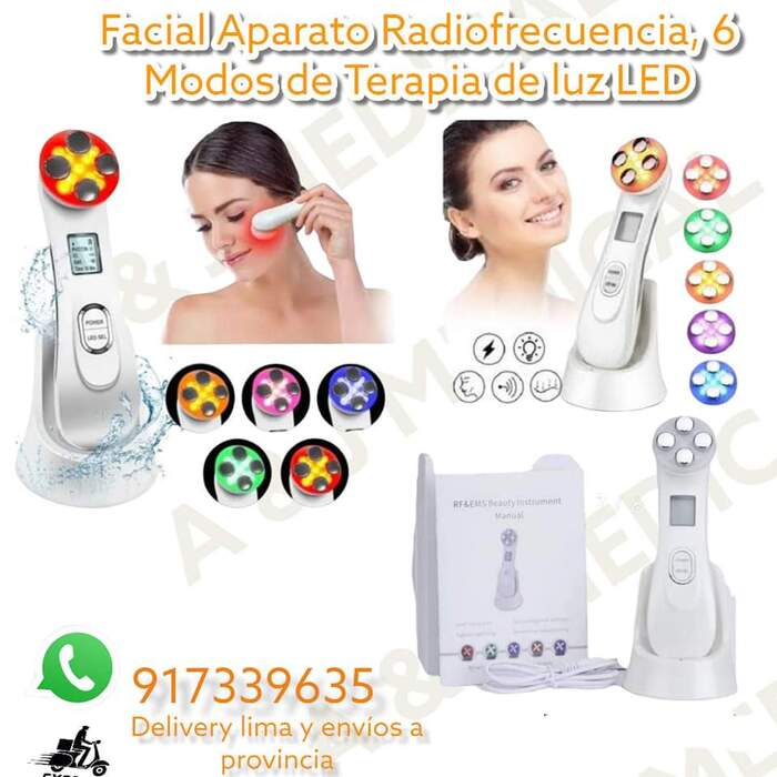 FACIAL APARATO RADIOFRECUENCIA, 6 MODOS DE TERAPIA DE LUZ LED :: A & J ...